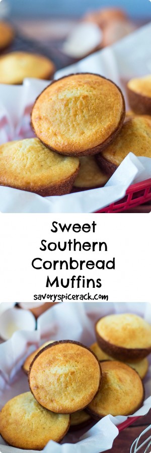 Sweet Southern Cornbread Muffins - Savory Spicerack