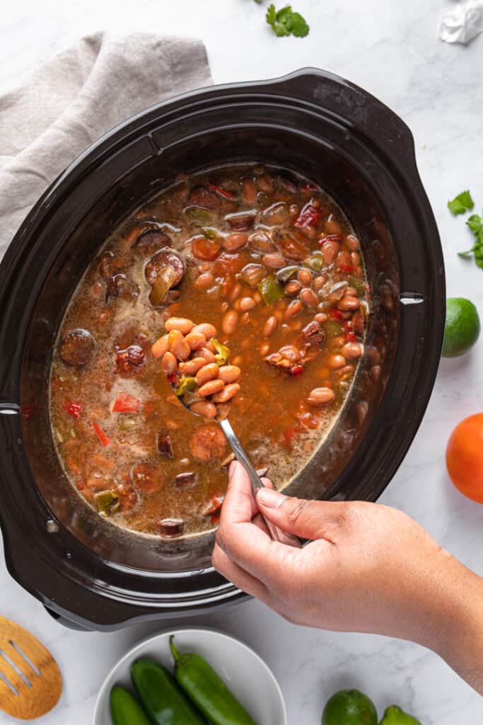 Easy Slow Cooker Charro Beans - Savory Spicerack